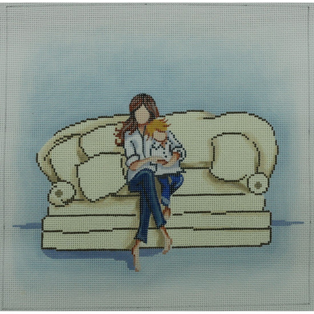 20096 - Mother and Son on Beige Sofa