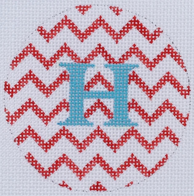 ALB-37 - Bright Disk Letters - Red and White Zigzag, Bright Blue Lette