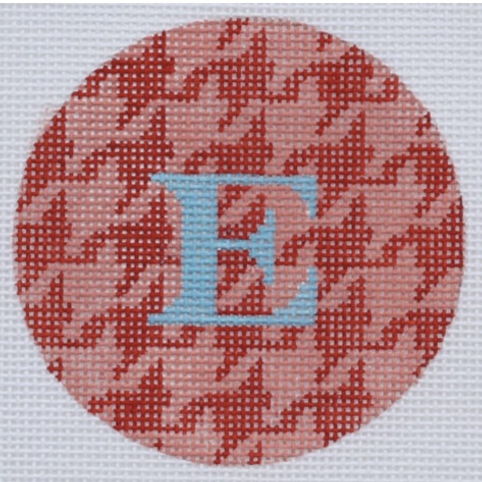 ALB-42 - Bright Disk Letters - Nantucket Reds Houndstooth, Bright Blue