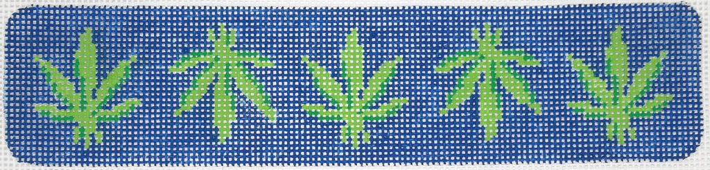 CU-421 - Weed Leaves - Navy with Green Leaves