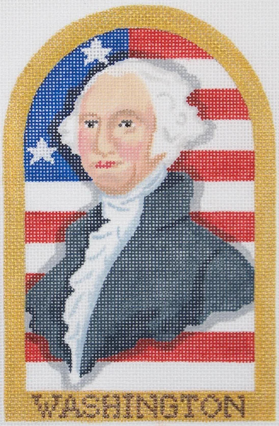 HM-43 - George Washington's Birthday Portrait with Colonial Flag (Febr